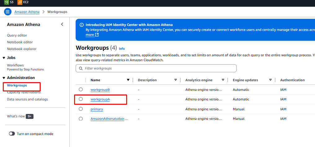 Athena Workgroups :: AWS System Manager