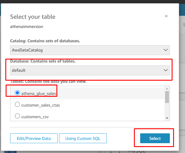 Visualize with QuickSight using Athena :: AWS System Manager